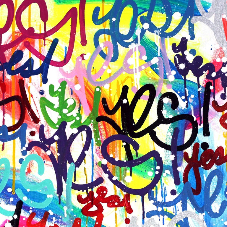 Amber Goldhammer - Yes Woman - Large Square Original Graffiti Artwork ...