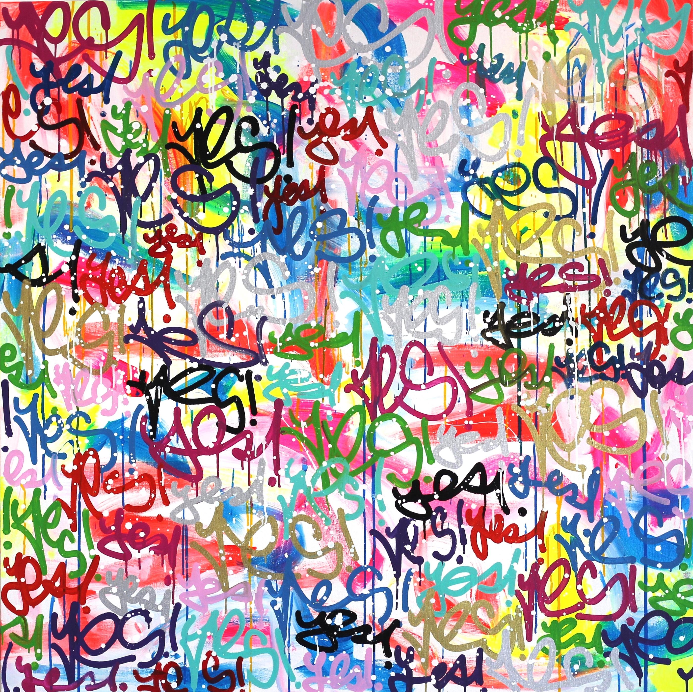 Amber Goldhammer - Yes Woman - Large Square Original Graffiti Artwork ...