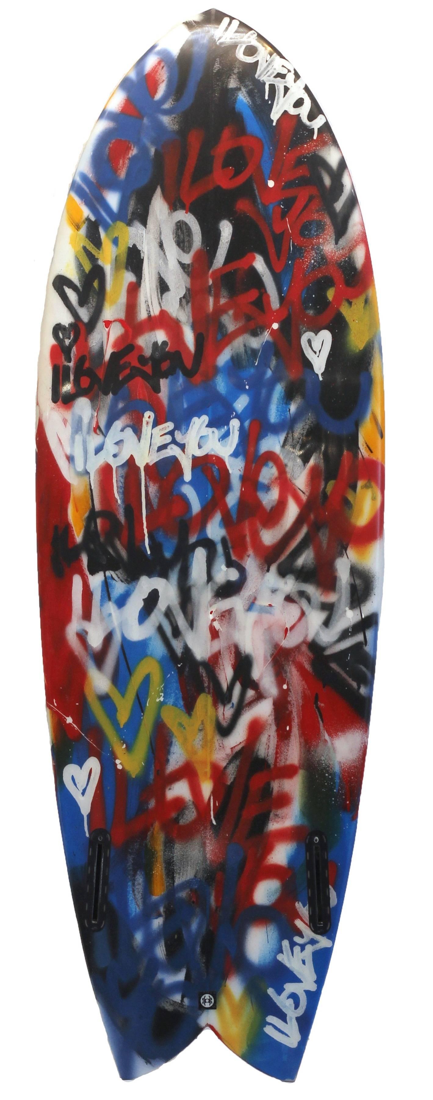 Amber Goldhammer - Love Fish Surfboard at 1stDibs | graffiti surfboard