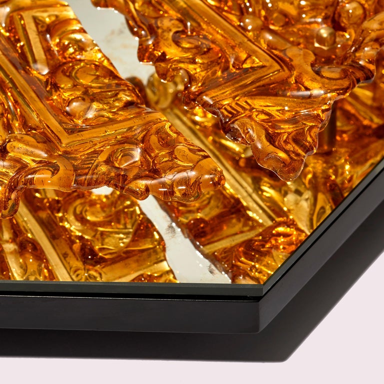 Amber Mirror, a Unique Ornate Handcrafted Fused Glass Mirror by Brett ...