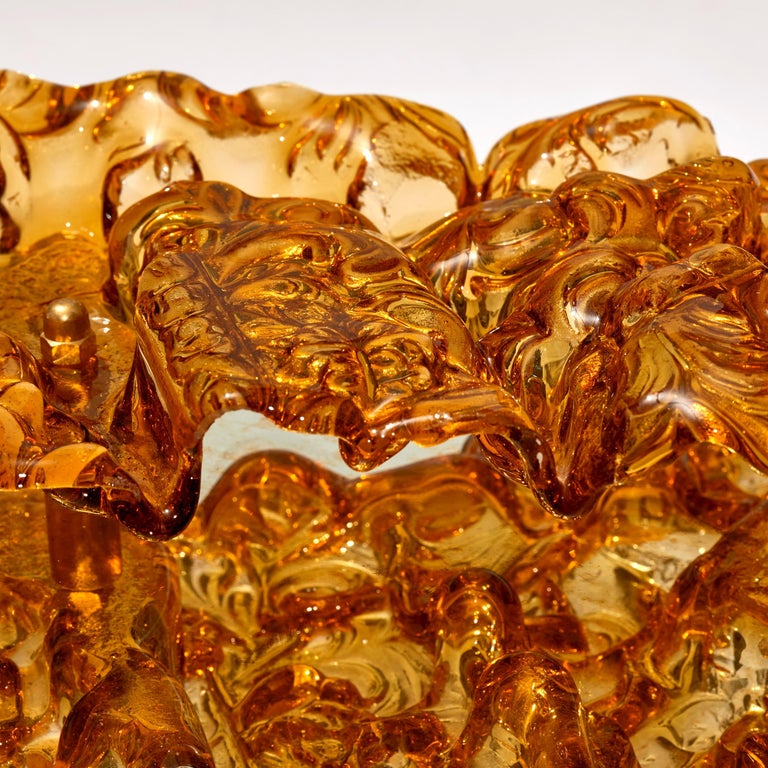 Amber Mirror, a Unique Ornate Handcrafted Fused Glass Mirror by Brett ...