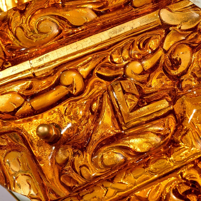 Amber Mirror, a Unique Ornate Handcrafted Fused Glass Mirror by Brett ...