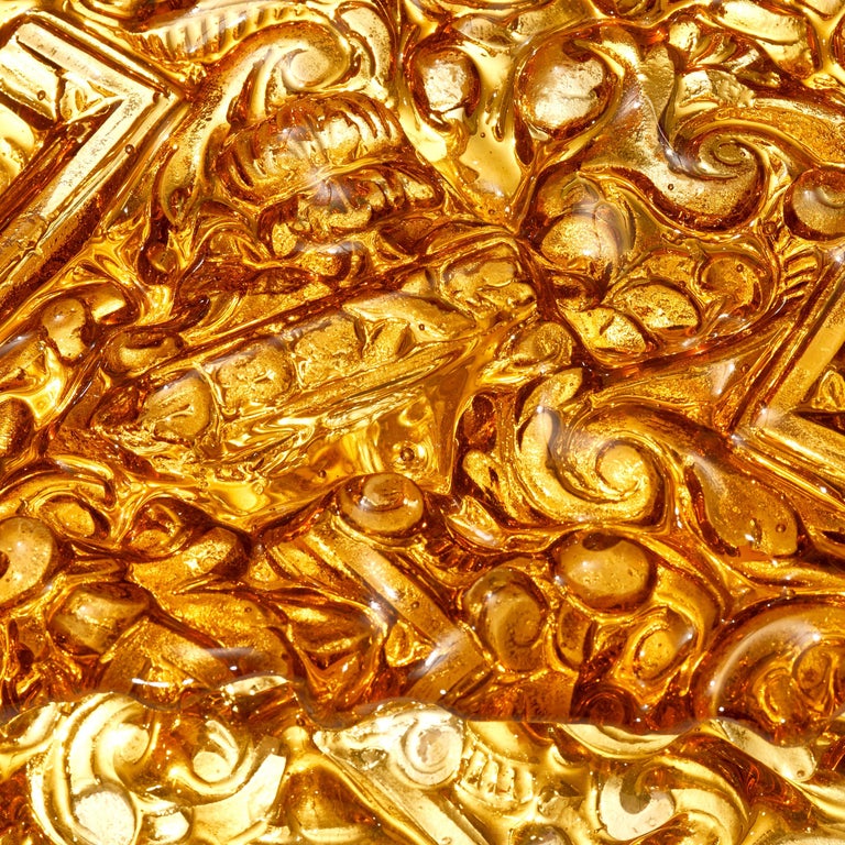 Amber Mirror, a Unique Ornate Handcrafted Fused Glass Mirror by Brett ...