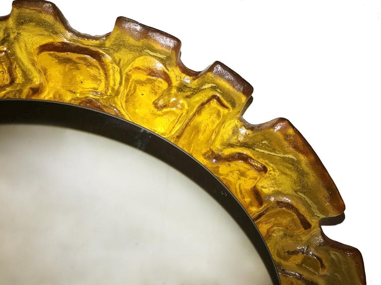 Amber Moderne Style Mid-Century Mirror For Sale at 1stDibs