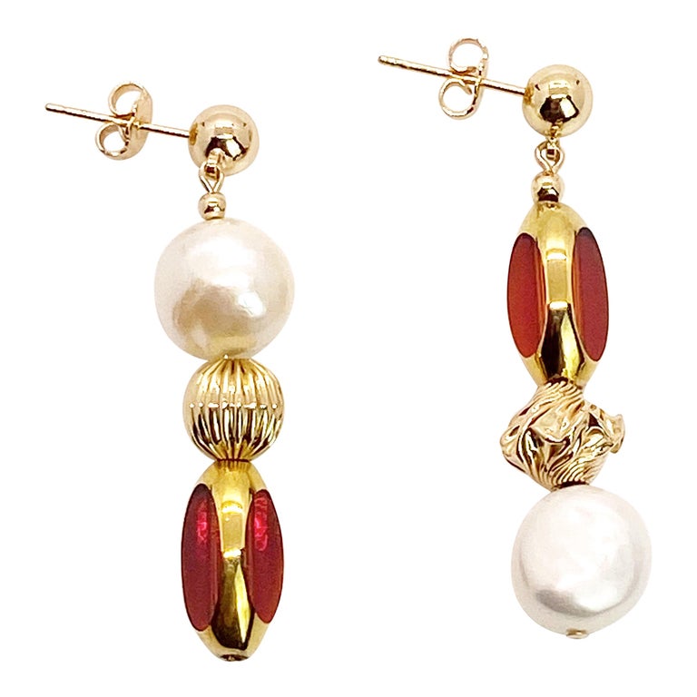 Amber Red Vintage German Window Glass Beads edged with 24K gold ...