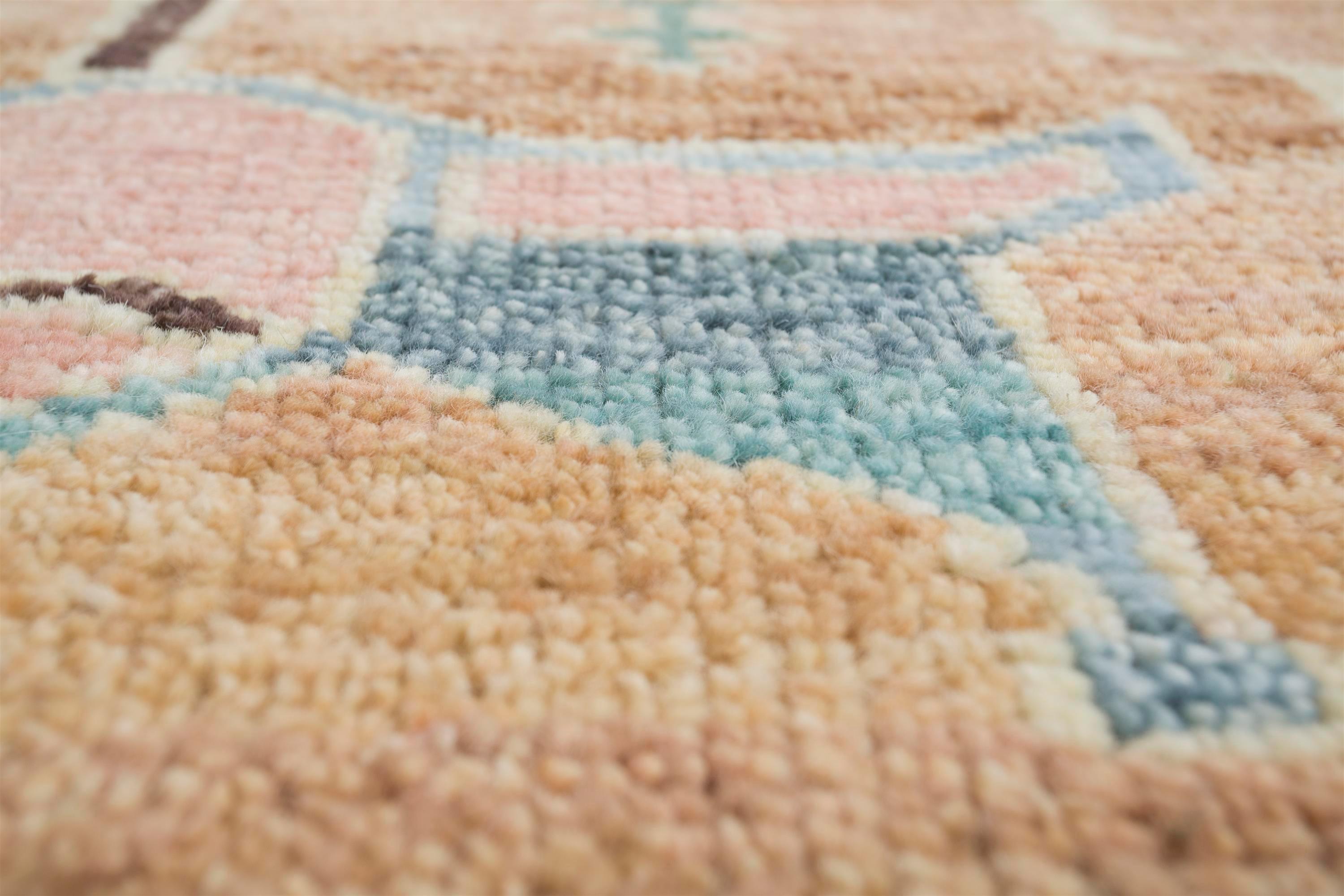 Amber Trellis Caramel and Deep Sea 180x270 cm Hand Knotted Rug For Sale ...