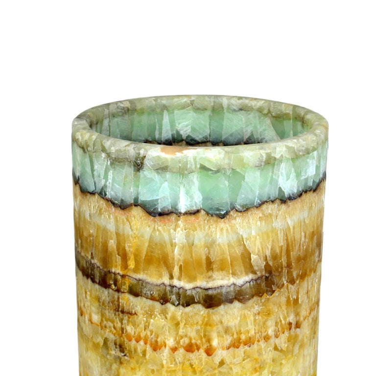 Ambient multi layered Onyx Lamp with rare blue/green top ring For Sale ...