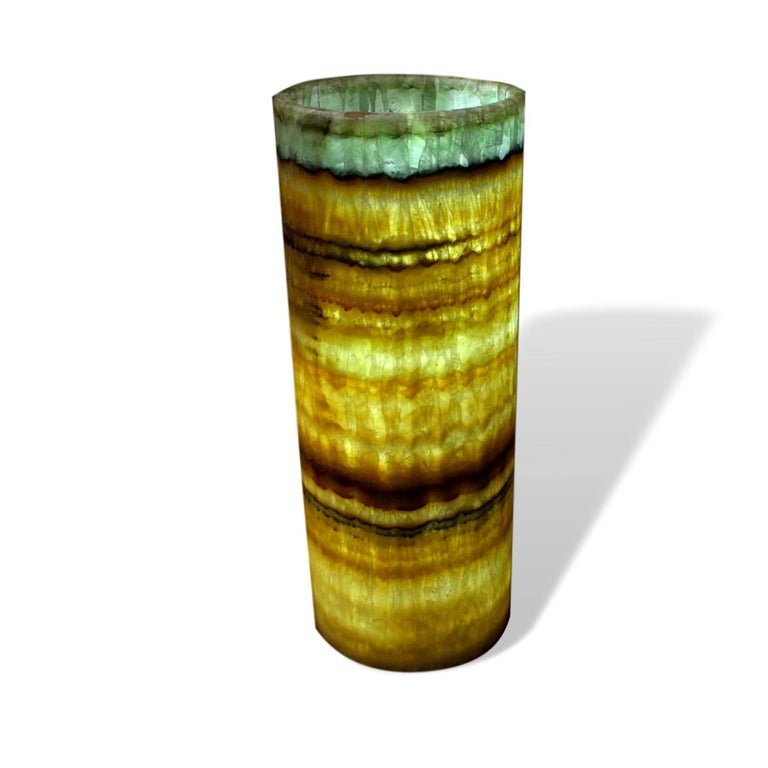 Ambient multi layered Onyx Lamp with rare blue/green top ring For Sale ...