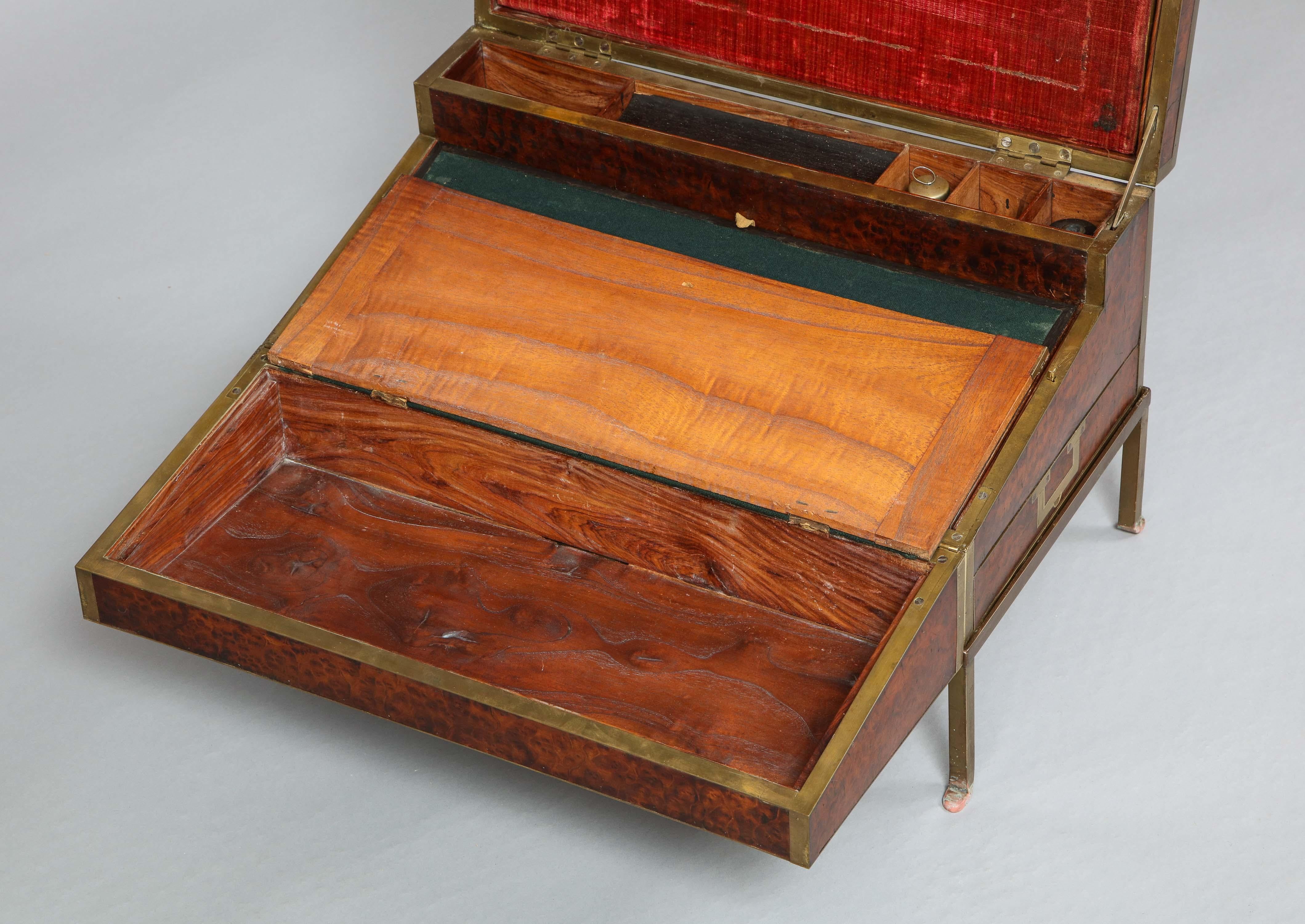 Amboyna Campaign Writing Box For Sale at 1stDibs | zebra print storage ...