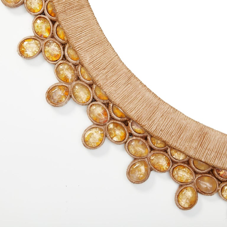 Amber Cabochon Rock Crystal Mirror by David Duncan For Sale at 1stDibs