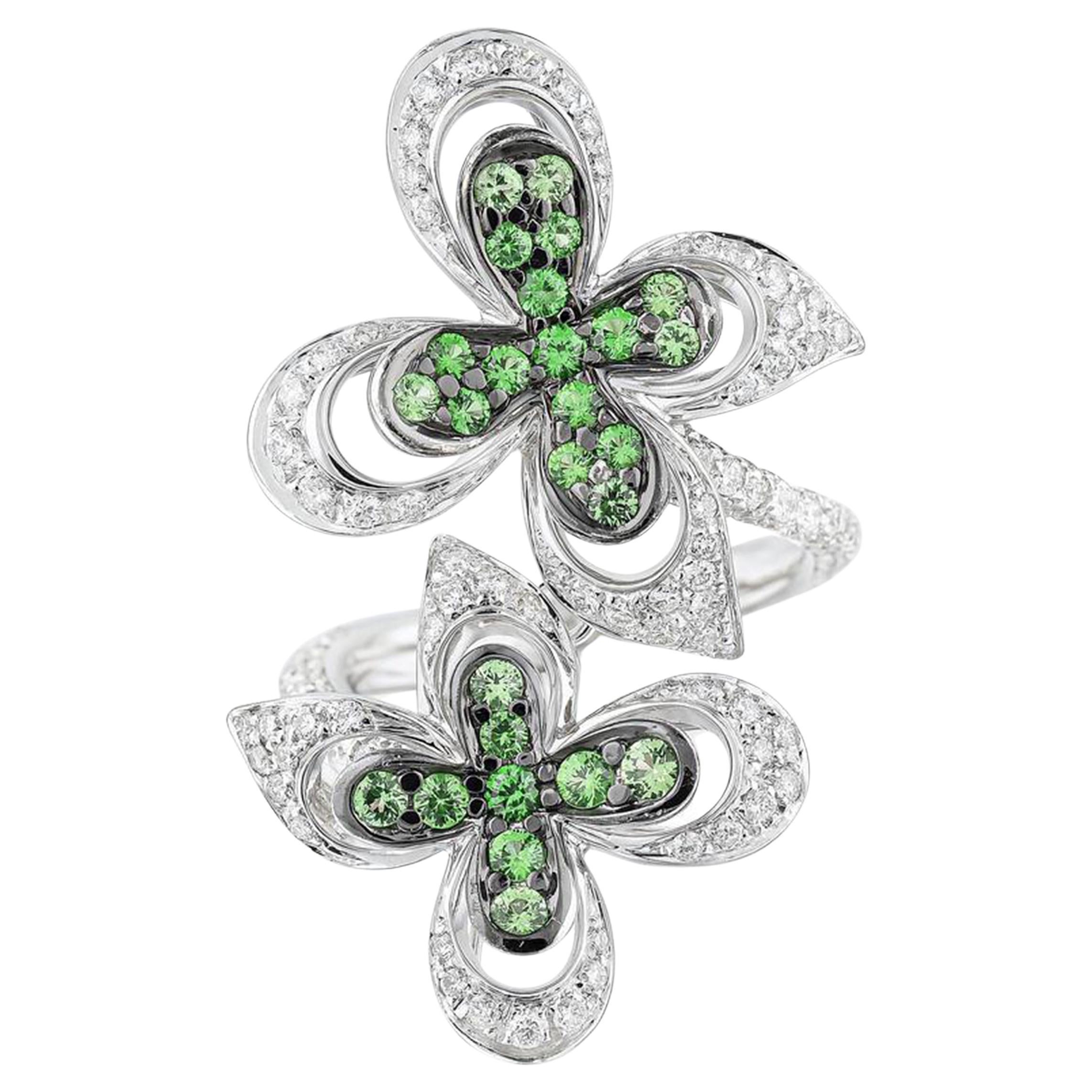 Diamond Tsavorite Ring For Sale at 1stDibs