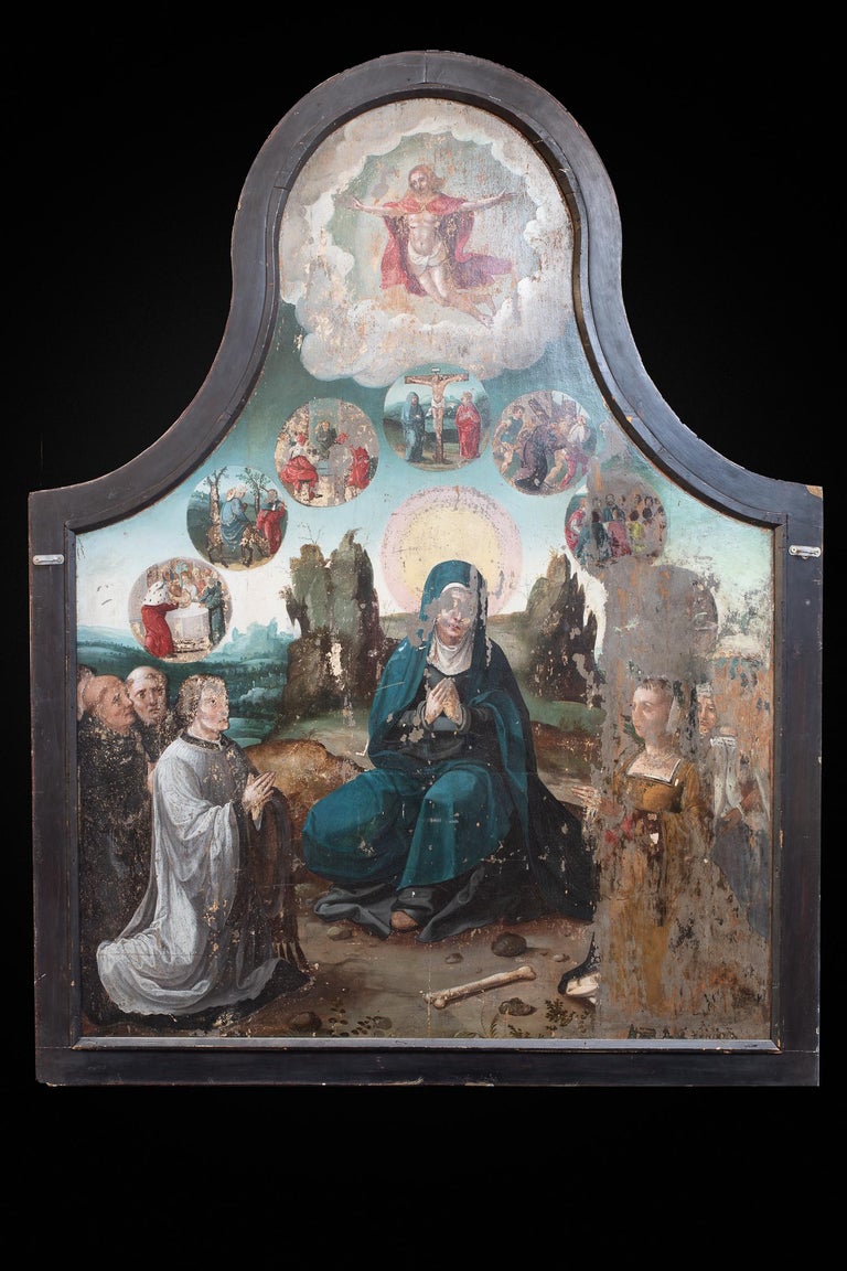 Central panel of a triptych, The Coronation of the Virgin Mary For Sale at 1stDibs