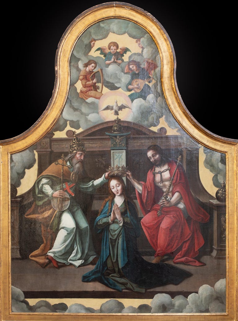 Central panel of a triptych, The Coronation of the Virgin Mary For Sale at 1stDibs