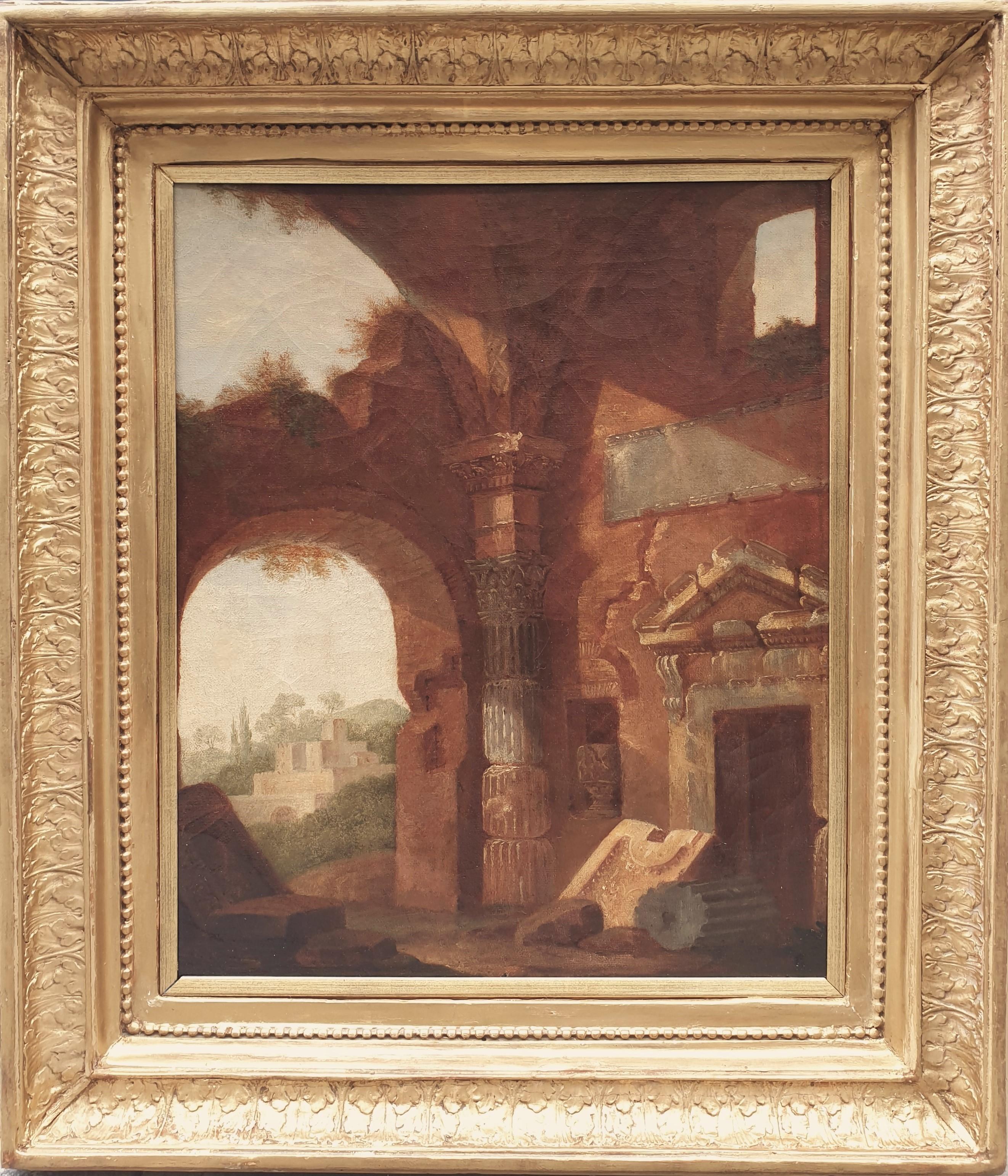 Amédée BOURGEOIS - BOURGEOIS View of antic roman ruins Neo-classical ...