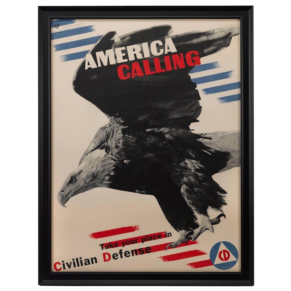 WWII Poster "America Calling," Vintage Patriotic Poster, 1941 at 1stDibs