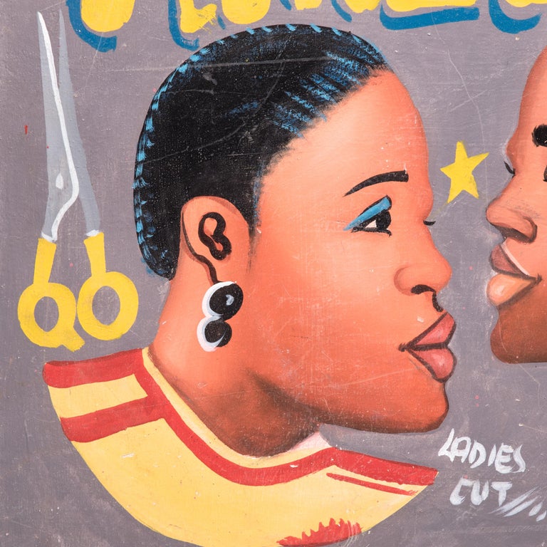 "America Man" Hand-Painted African Barbershop Sign at 1stDibs