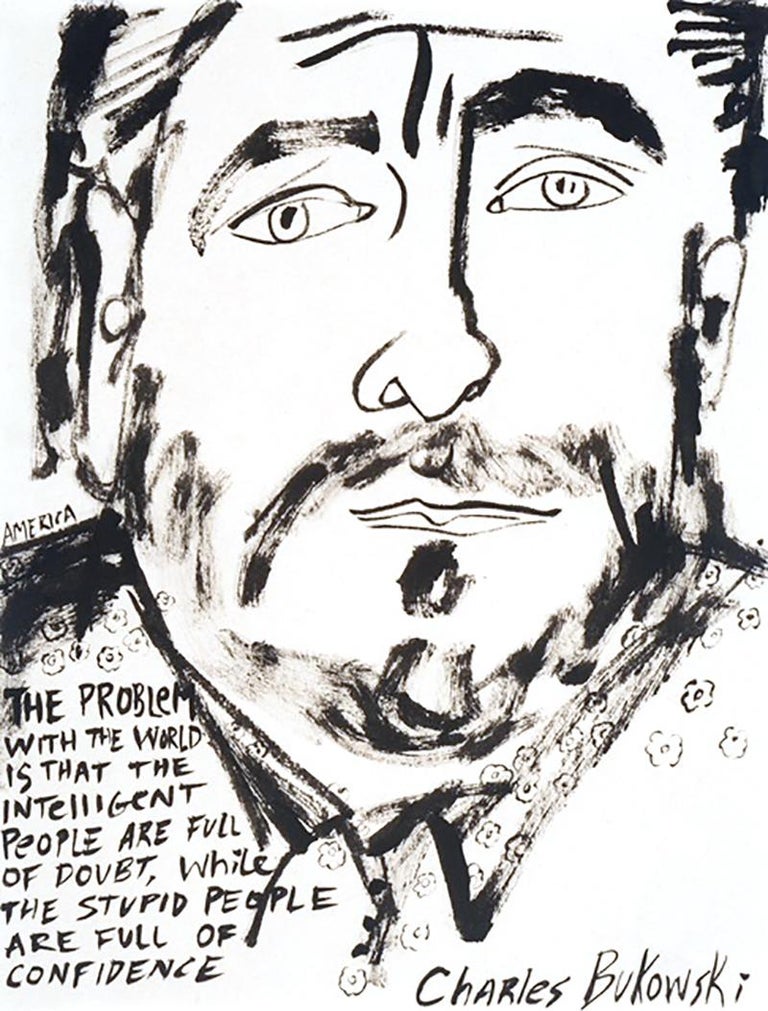 America Martin - Charles Bukowski, America Martin, portrait w ink ...