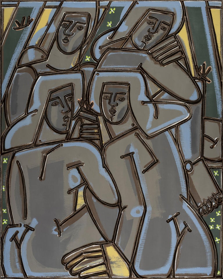 America Martin - Homage to Cézanne's Bathers_America Martin_Oil/Acrylic ...