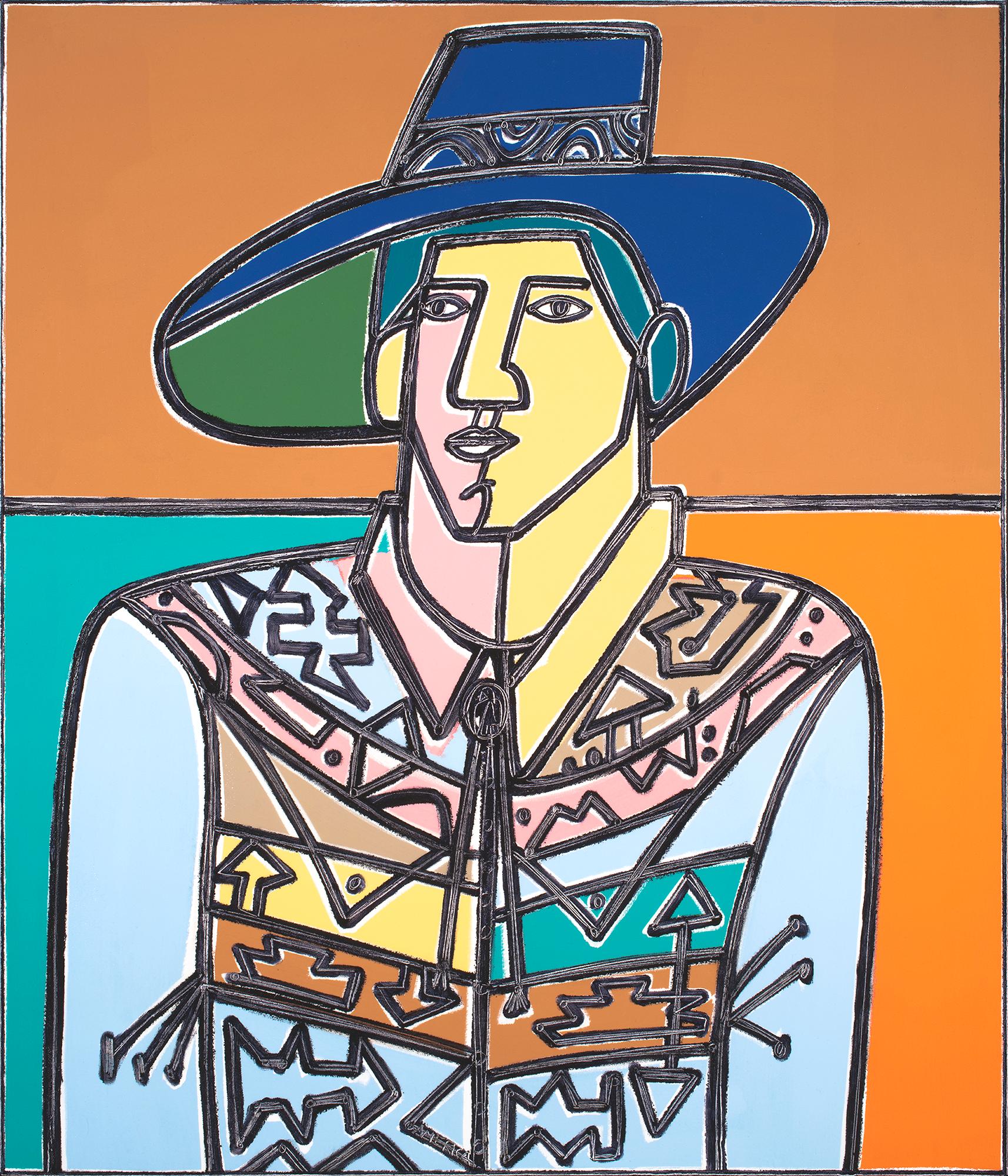 America Martin - Hombre con sombrero y camisa_2019_América Martin_Oleo ...