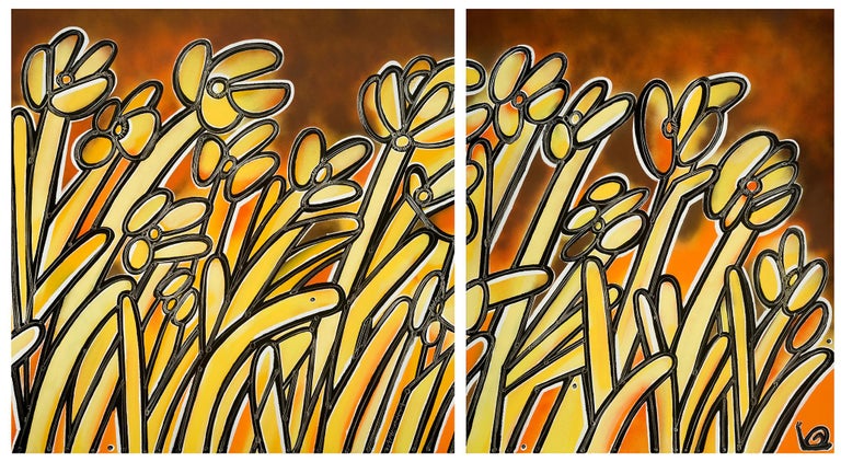 America Martin - Yellow Flowers, Ode to Wordsworth_Diptych_America ...