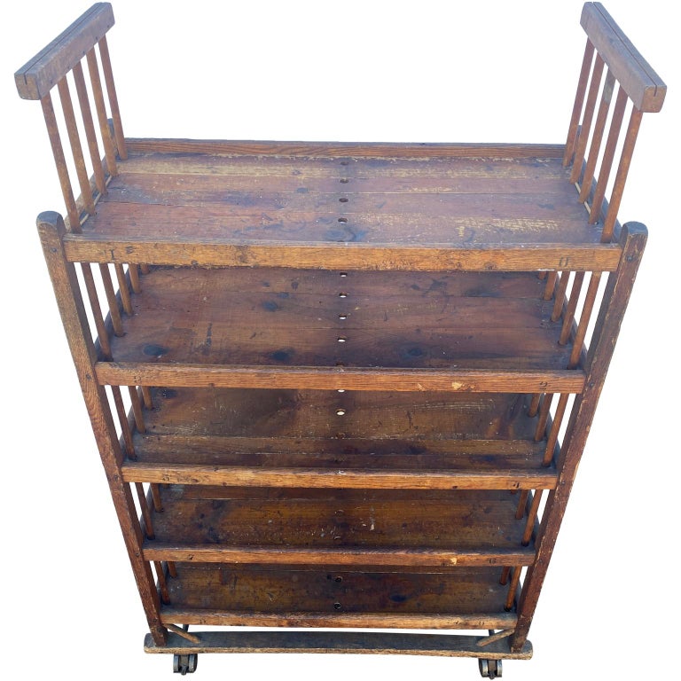 American 1930s Wooden Bread Rack Or Cart at 1stDibs