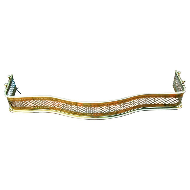 American 19th Century Five Foot Serpentine Brass Pierced Fender For ...