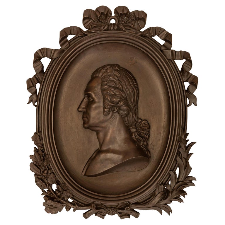 American 19th Century Louis XVI St. Patinated Bronze Plaque Of George ...