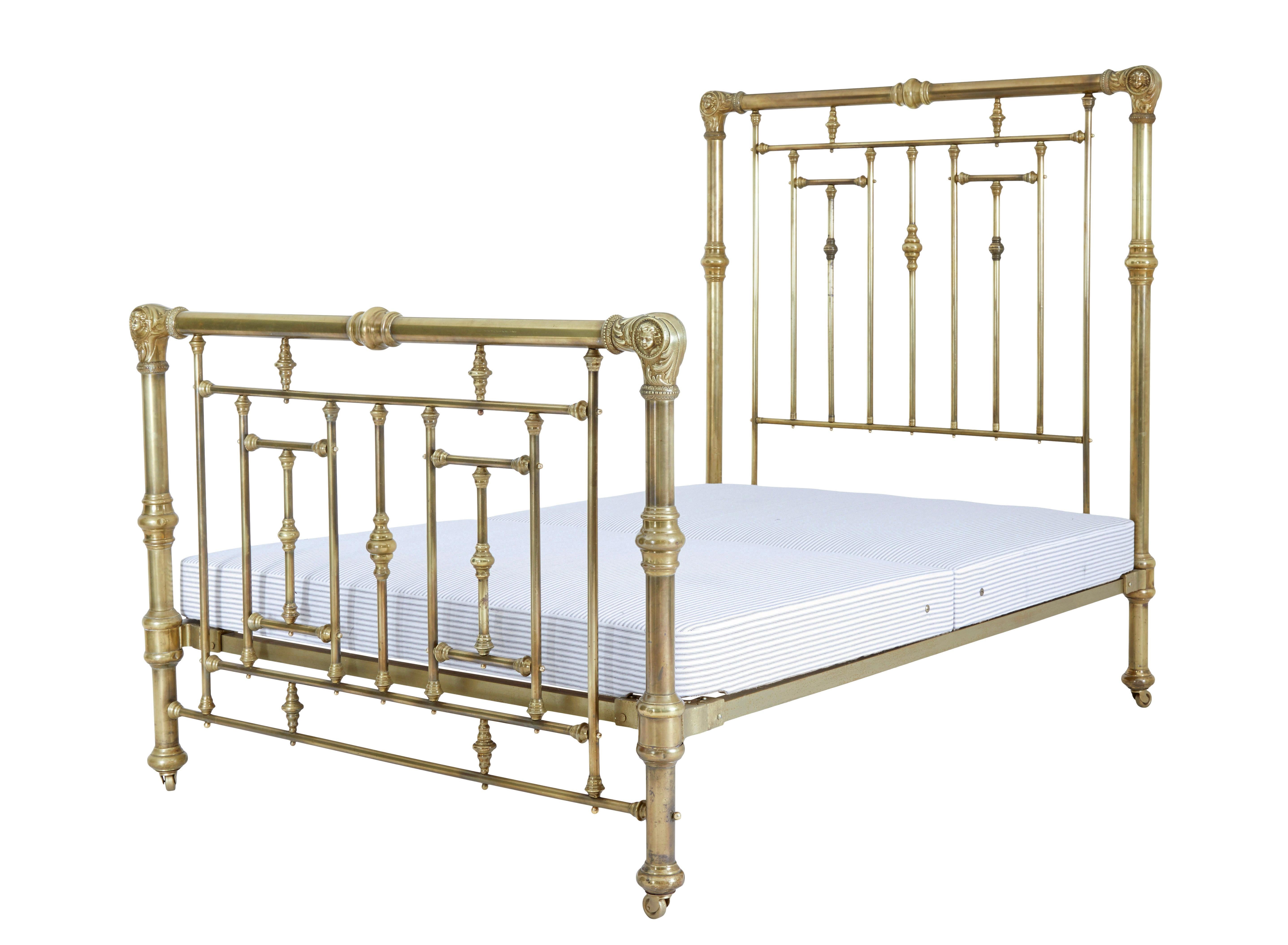 American 19th century ornate brass double bed For Sale at 1stDibs