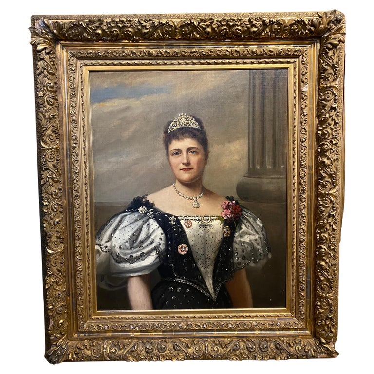 American 19th Century Portrait of a Royal Lady by R. Hinckley For Sale ...