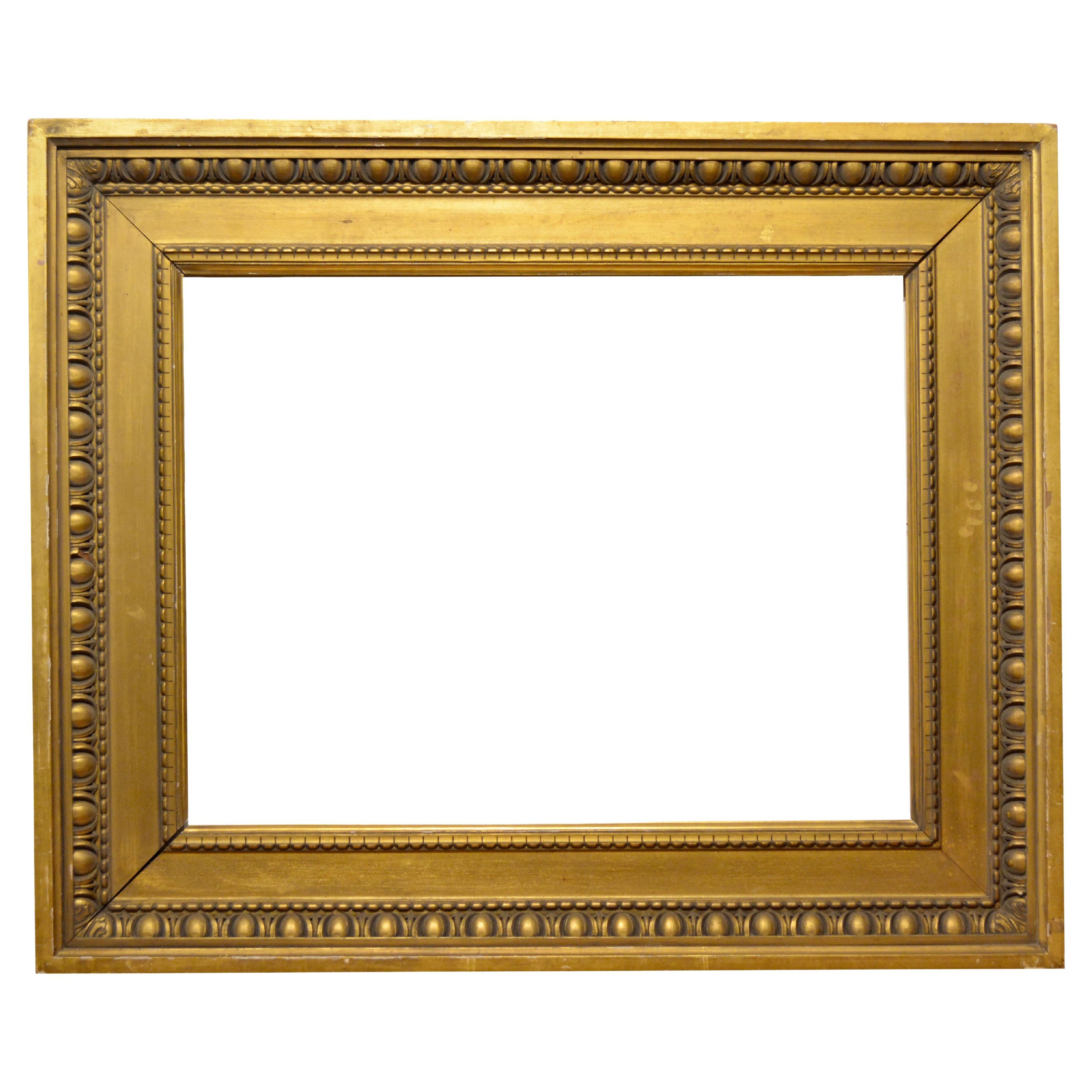 Cadre photo américain sculpté et doré Salvatore Rosa de 1915, 30x48 cm ...