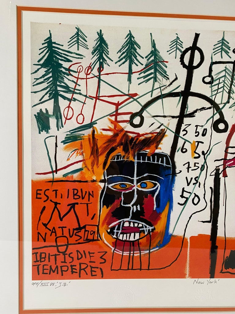 American Abstract Expressionist Lithograph, "By Pine Trees" Jean Michel ...