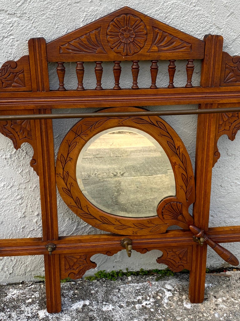 American Aesthetic Hanging Mirrored Hall Rack For Sale at 1stDibs