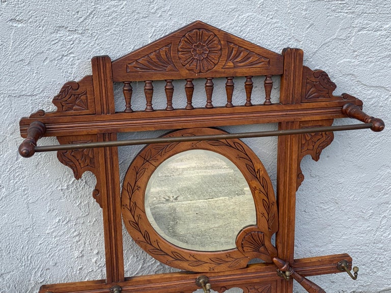 American Aesthetic Hanging Mirrored Hall Rack For Sale at 1stDibs