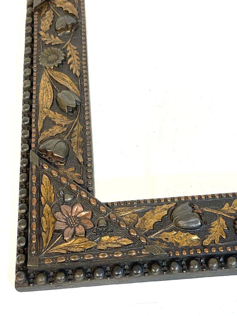 American Aesthetic Movement Floral Motif Gilt and Polychromed Mirror at ...