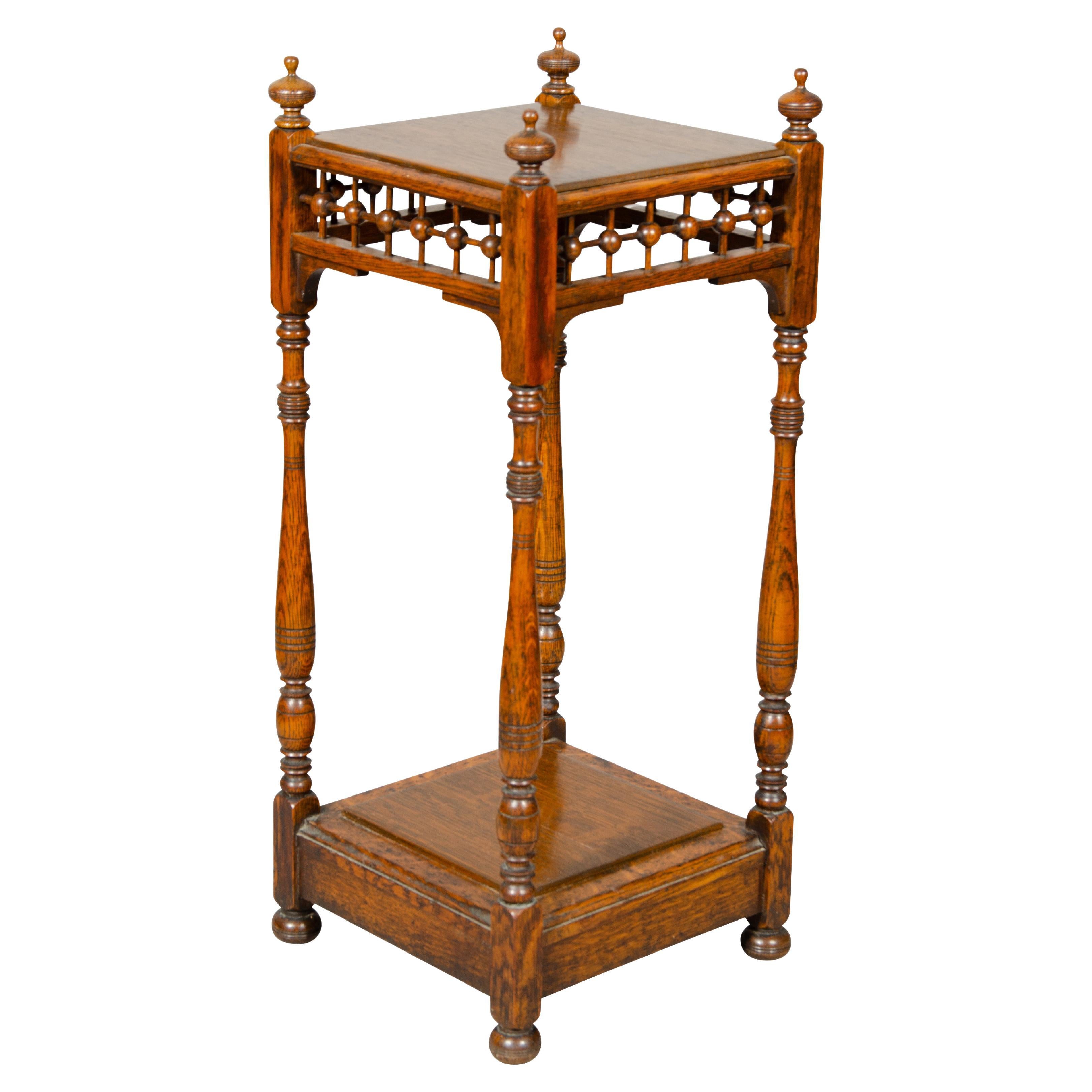 Vintage Early American Oak Accent Table or Endtable with Drawers For ...