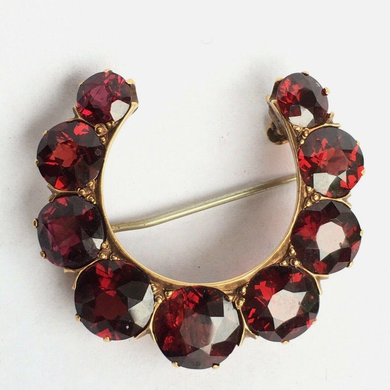 American Antique Edwardian 14K Rose Yellow Gold Natural Pyrope Garnet ...