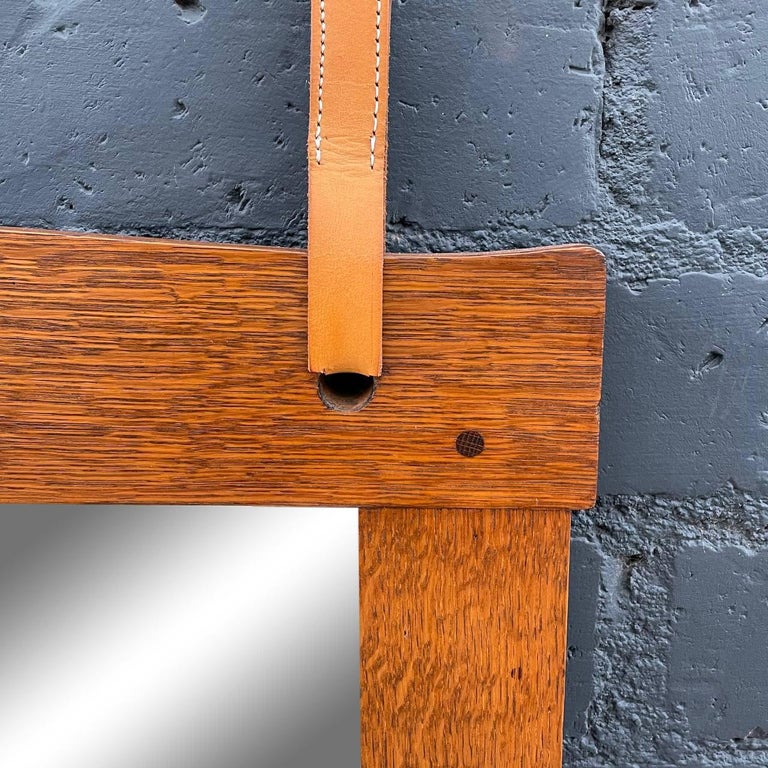 American Antique Mission Oak Wall Hanging Mirror by Stickley, circa ...