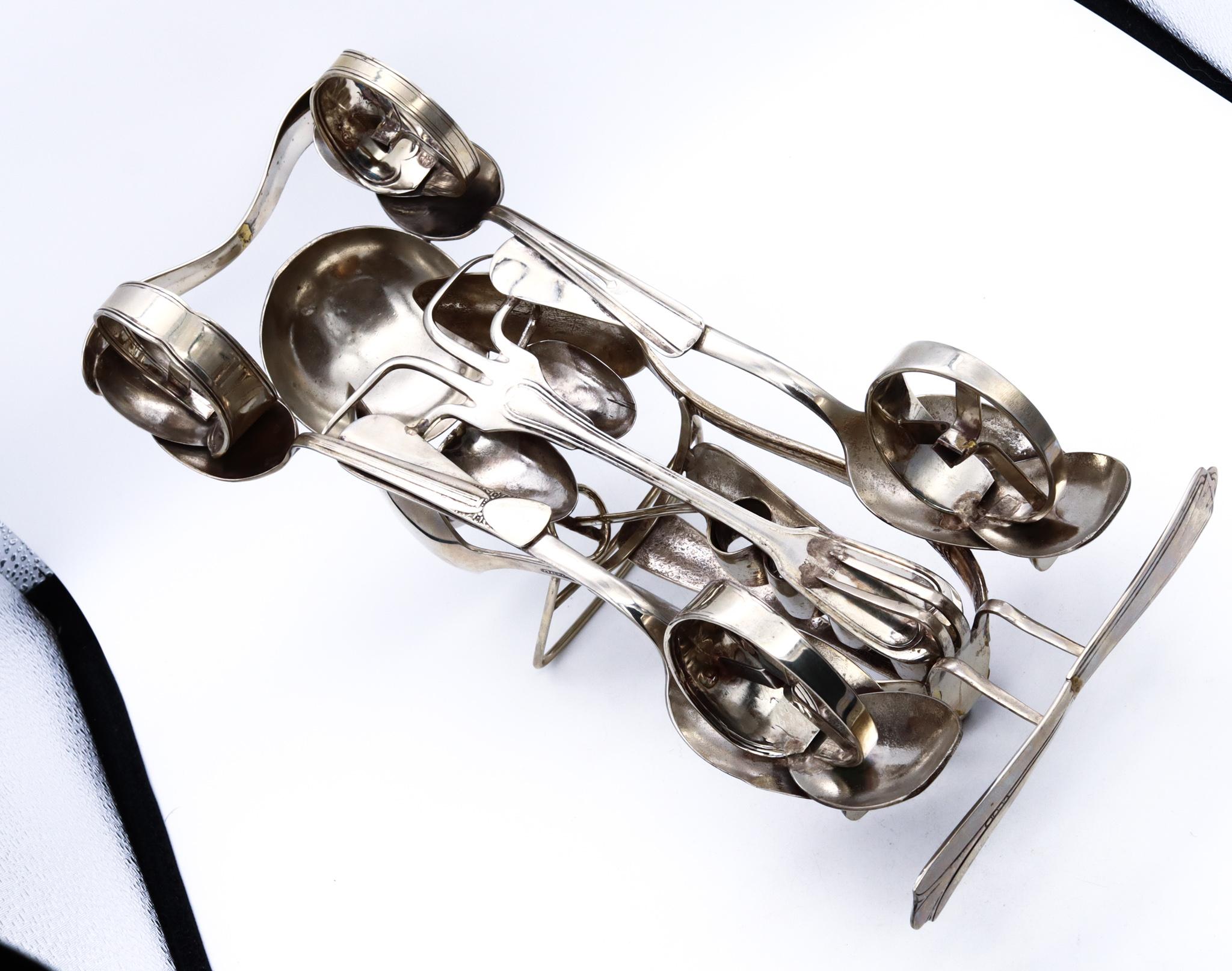 American Art and Crafts 1960 Vintage Sculpture of a Bugatti Car Made of ...