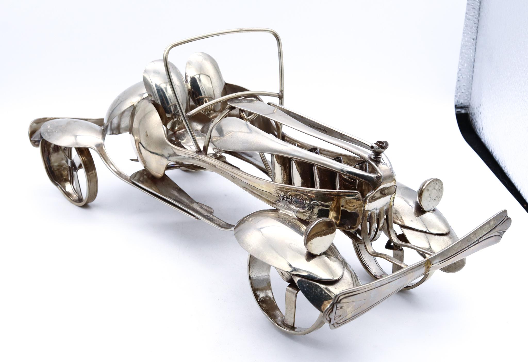 American Art and Crafts 1960 Vintage Sculpture of a Bugatti Car Made of ...