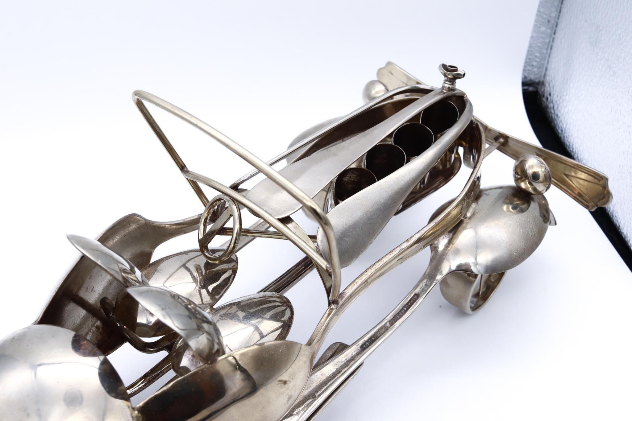 American Art and Crafts 1960 Vintage Sculpture of a Bugatti Car Made of ...