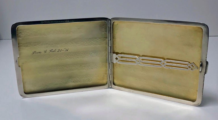 American Art Deco 14-Karat and Sterling Silver Cigarette Case, circa ...