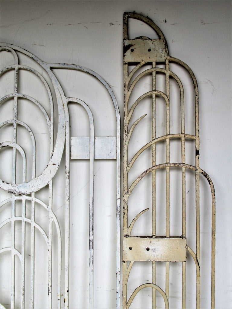 American Art Deco Architectural Hand Wrought Iron Gates at 1stDibs