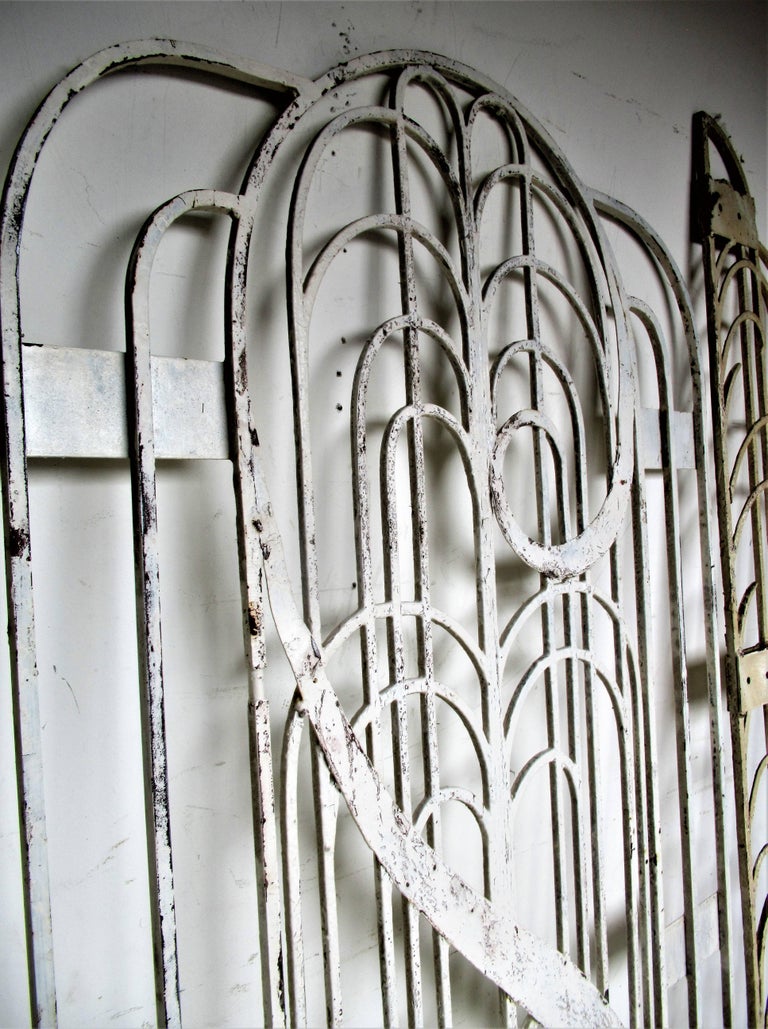 American Art Deco Architectural Hand Wrought Iron Gates at 1stDibs