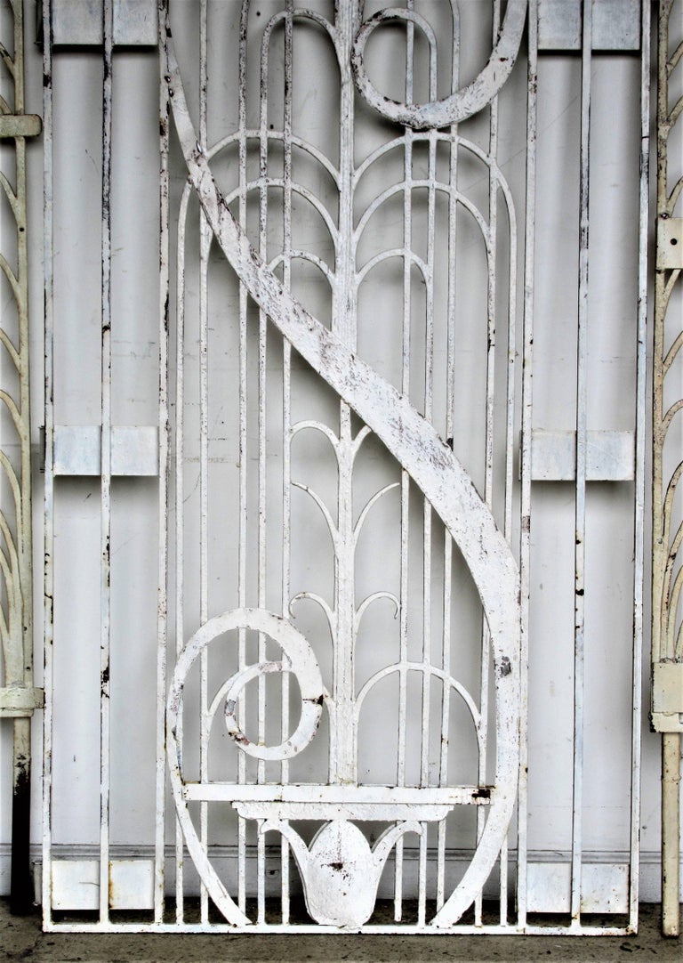 American Art Deco Architectural Hand Wrought Iron Gates at 1stDibs