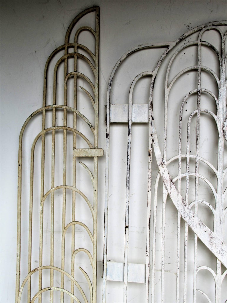 American Art Deco Architectural Hand Wrought Iron Gates at 1stDibs