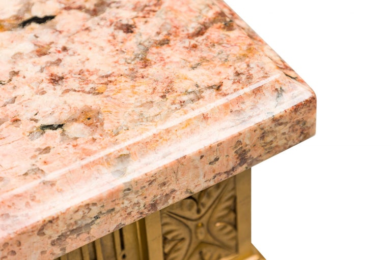 American Art Deco Bronze and Marble Bank Console Table For Sale at 1stDibs