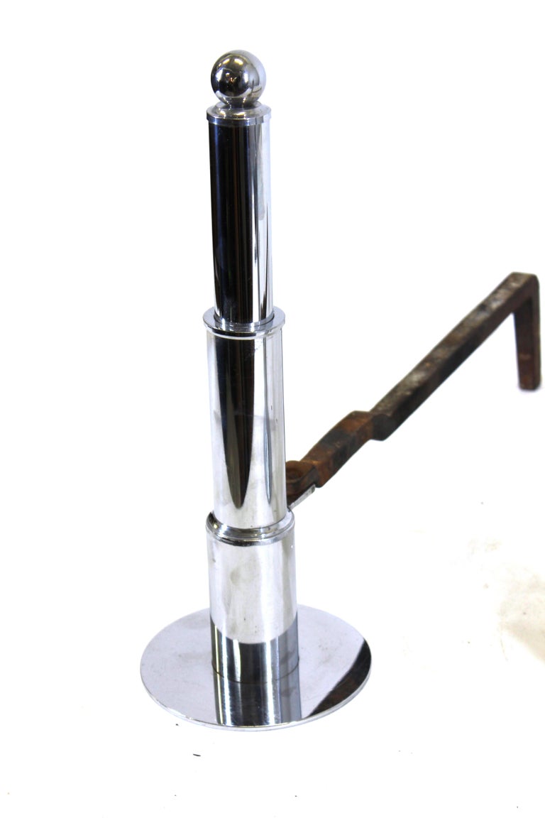 American Art Deco Chromed Metal 'Skyscraper Style' Andirons For Sale at ...