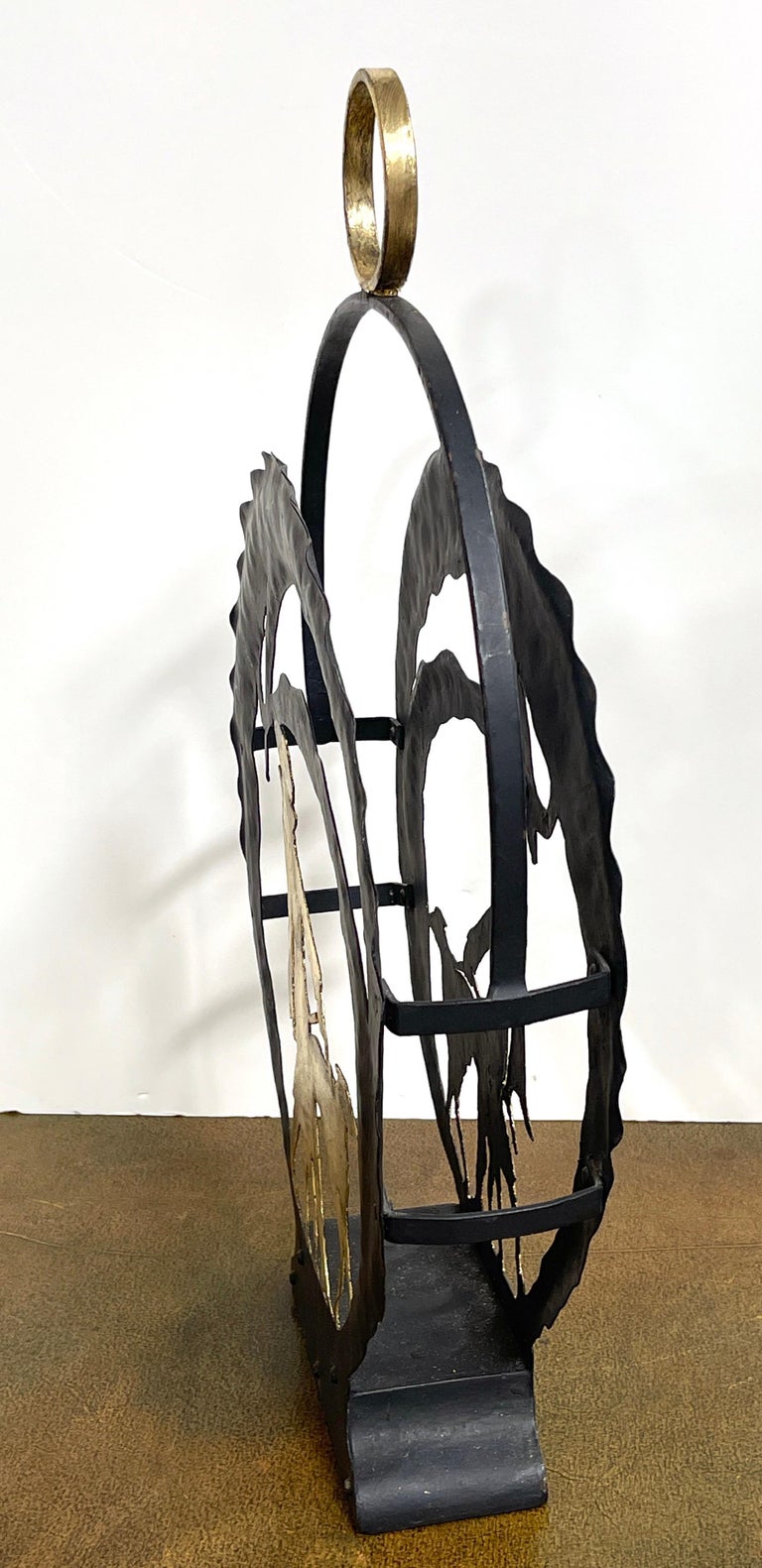 American Art Deco Gilt Iron Flapper Walking Dog Vignette Magazine Rack ...