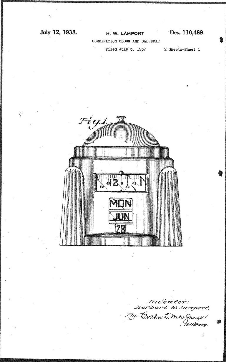 American Art Deco Red Kal-Klock Mechanical Combination Alarm Clock ...