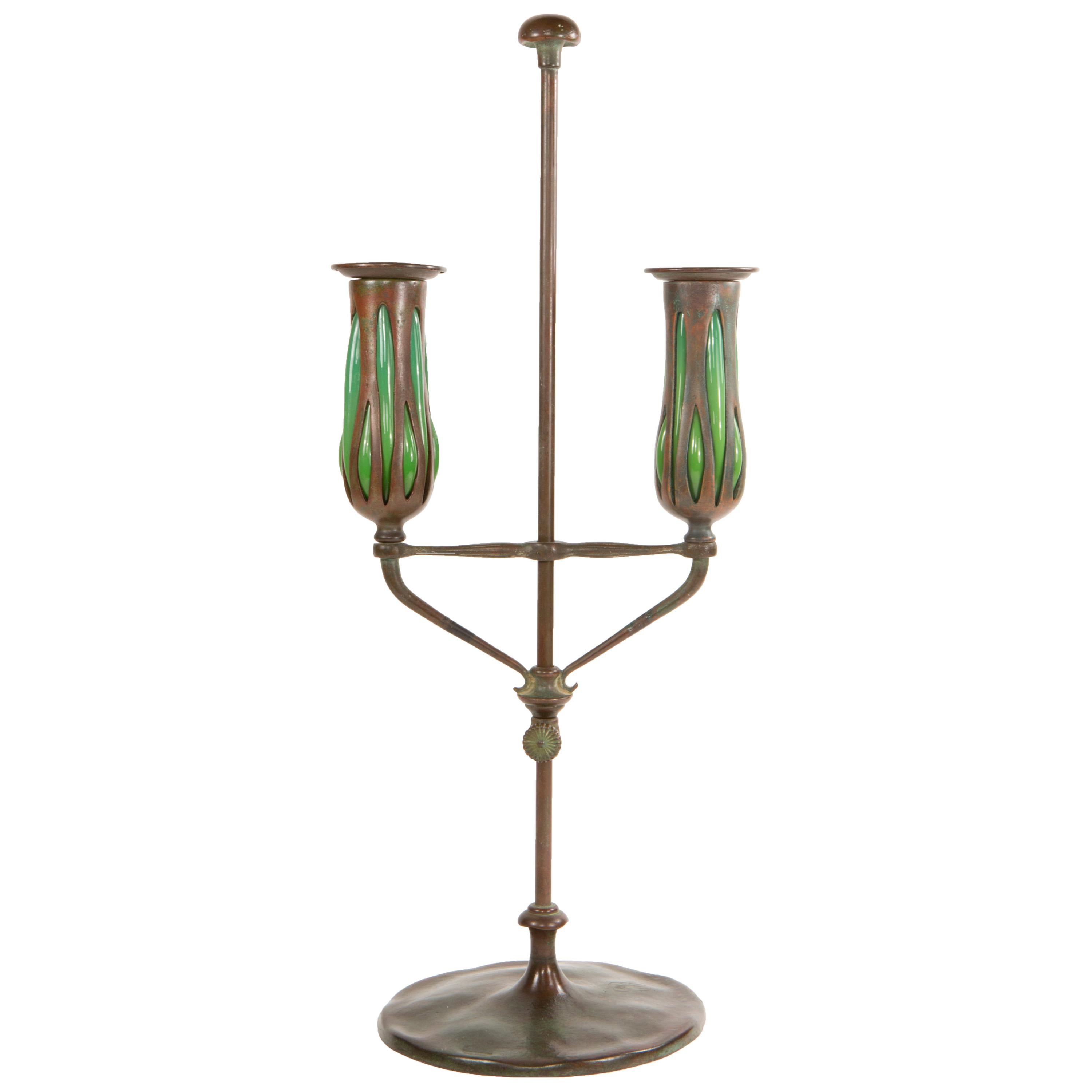 American Art Nouveau Tiffany Studios Telescopic Double Candlestick at ...